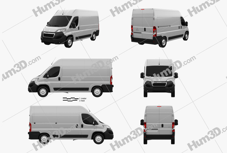 Peugeot Boxer blueprints PNG로 다운로드 - 3DModels.org