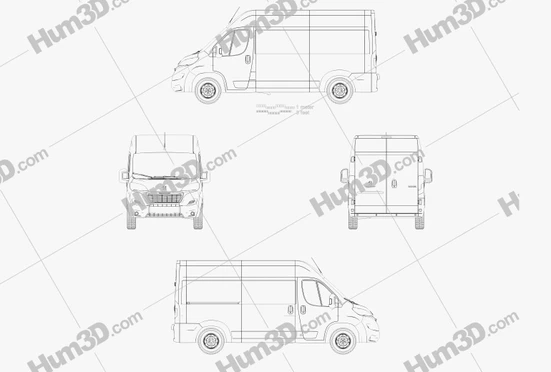 Peugeot Boxer blueprints PNG로 다운로드 - 3DModels.org