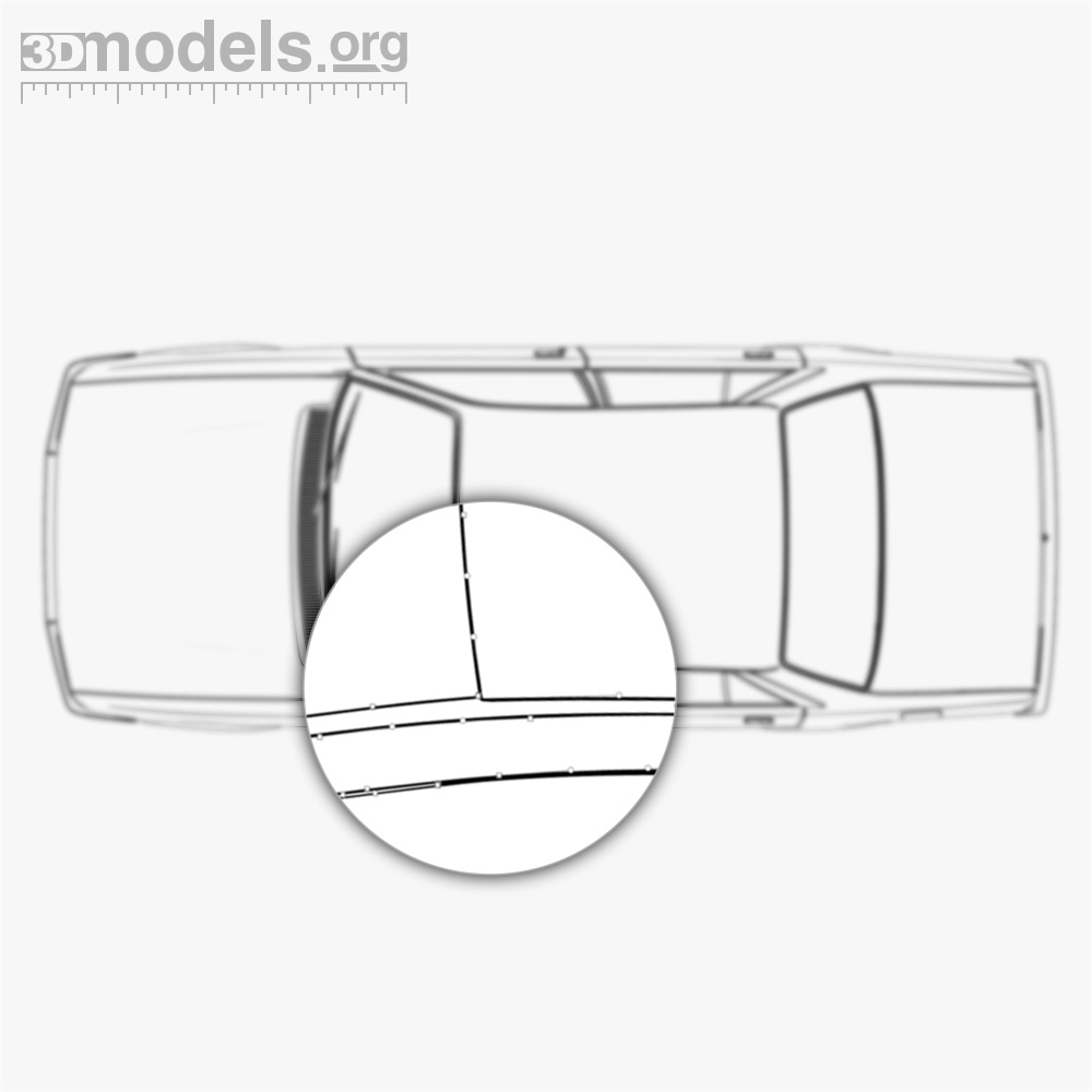 Peugeot 505 1992 Vector Blueprint - 3DModels.org