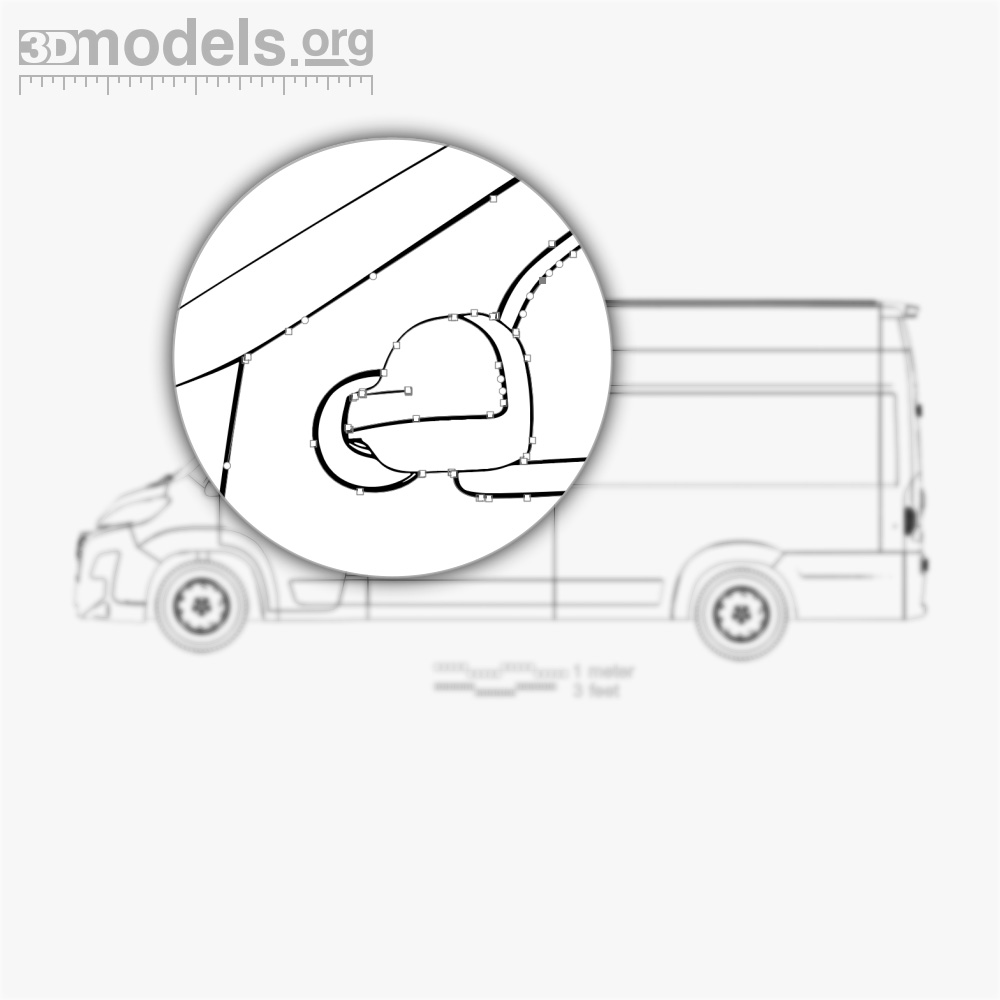 Peugeot e-Boxer Panel Van L4H3 2025 Vector Blueprint - 3DModels.org