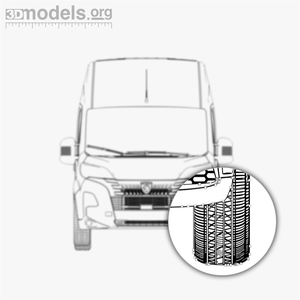 Peugeot e-Boxer Panel Van L4H3 2025 Vector Blueprint - 3DModels.org