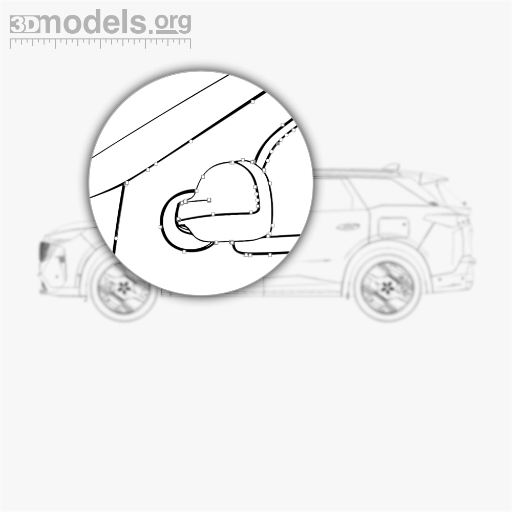 Peugeot E-5008 GT 2025 Vector Blueprint - 3DModels.org