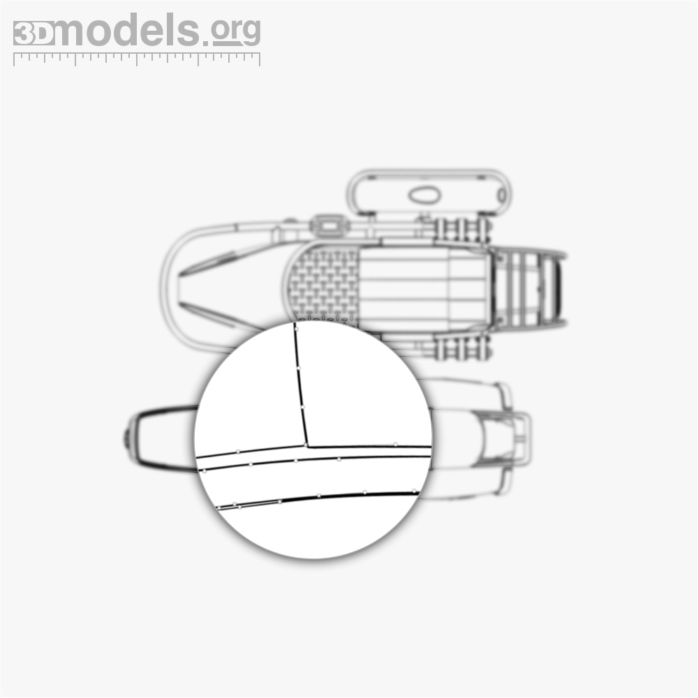 Piaggio Vespa PX 200 Sidecar 1998 Vector Blueprint - 3DModels.org
