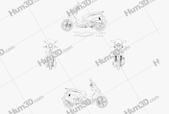 Piaggio blueprints Download in PNG - 3DModels.org