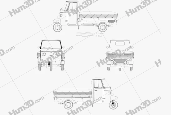 Piaggio blueprints Download in PNG - 3DModels.org