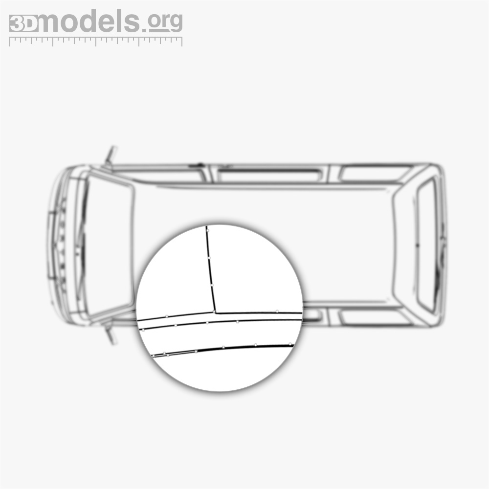 Piaggio Porter Glass Van 2015 Vector Blueprint - 3DModels.org