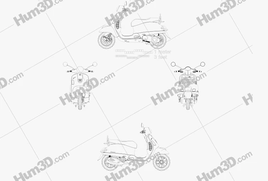 Piaggio blueprints Download in PNG - 3DModels.org