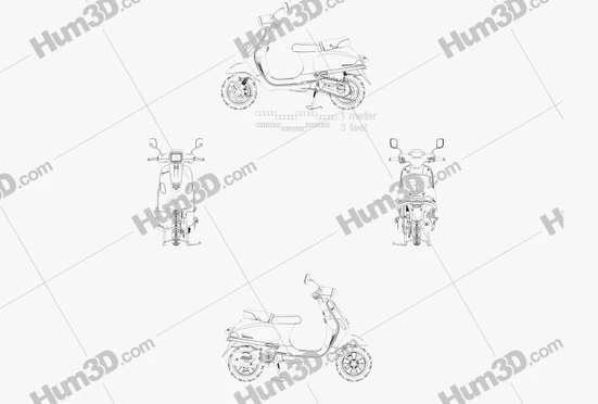 Piaggio blueprints Download in PNG - 3DModels.org
