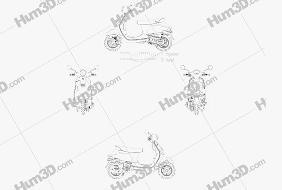 Piaggio blueprints Download in PNG - 3DModels.org