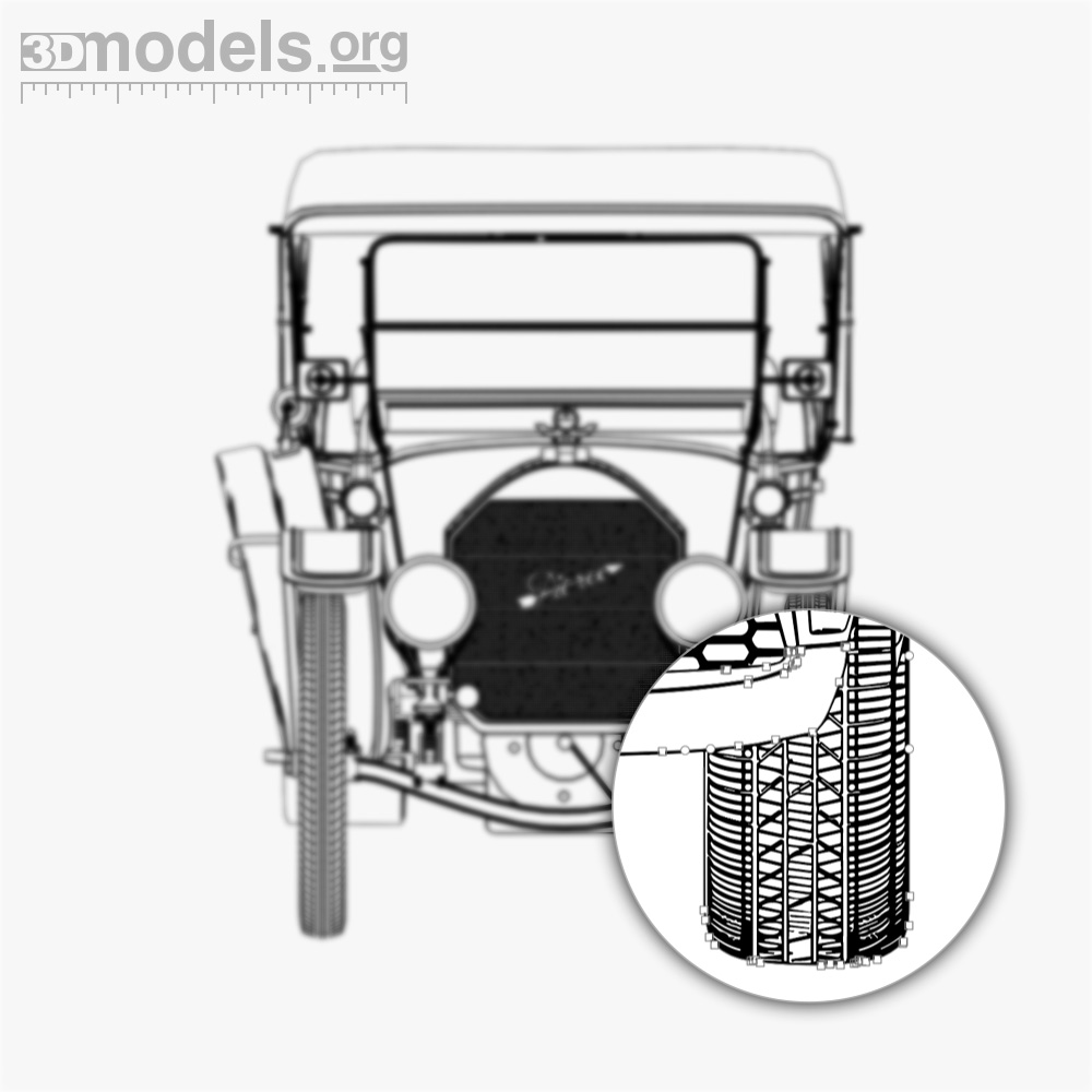 Pierce-Arrow Model 66-A 7-passenger Touring 1913 Vector Blueprint ...