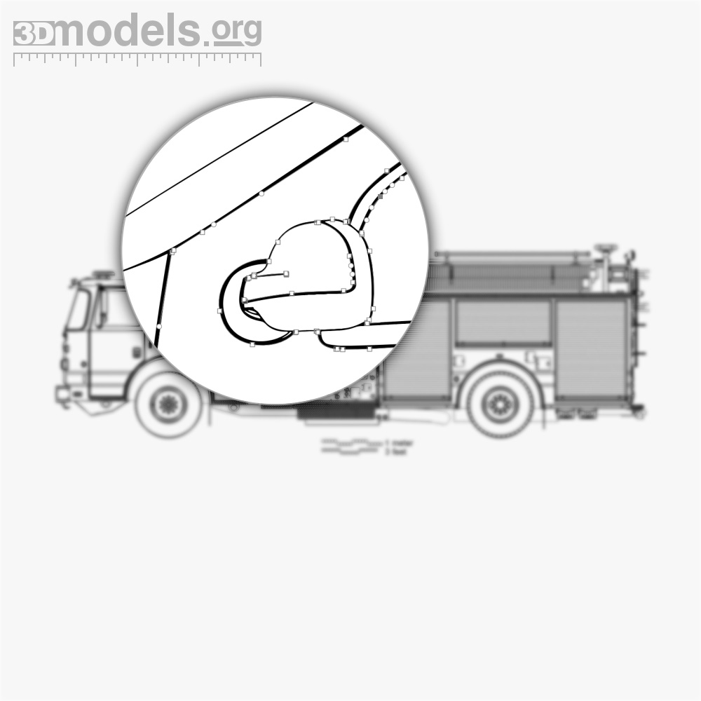 Pierce Fire Truck Pumper 2015 Vector Blueprint - 3DModels.org