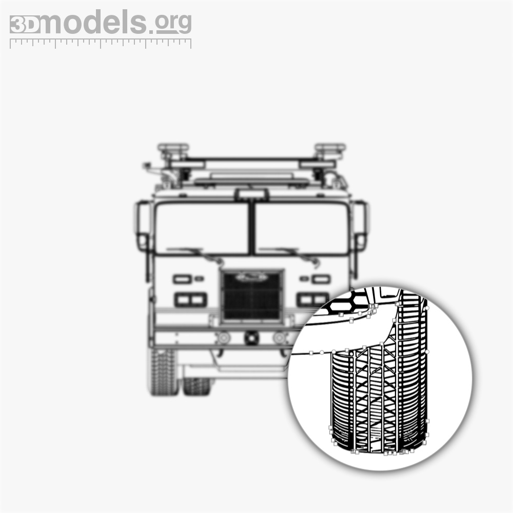 Pierce Fire Truck Pumper 2015 Vector Blueprint - 3DModels.org