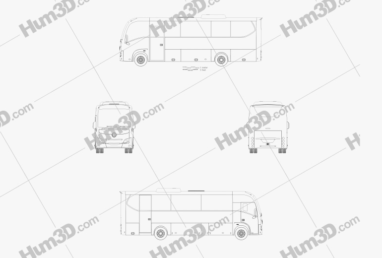 Plaxton Cheetah XL bus 2016 Blueprint - 3DModels.org