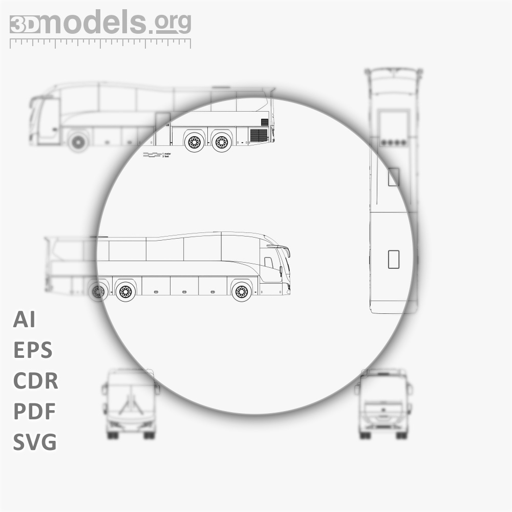 Plaxton Elite NZ-spec Autobus 2017 Plan Vectoriel - 3DModels.org