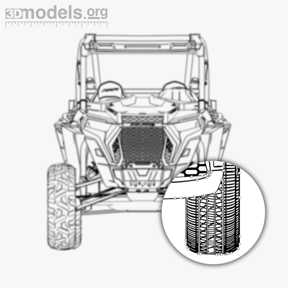 Polaris RZR 1000 Turbo S 2019 Vector Blueprint - 3DModels.org