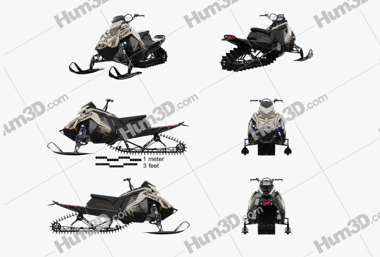 Polaris 650 RMK Khaos Slash 146 2023 Blueprint Template - 3DModels.org