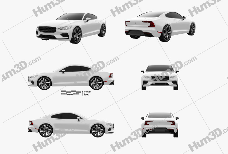 Polestar 1 2022 Blueprint Template - 3DModels.org
