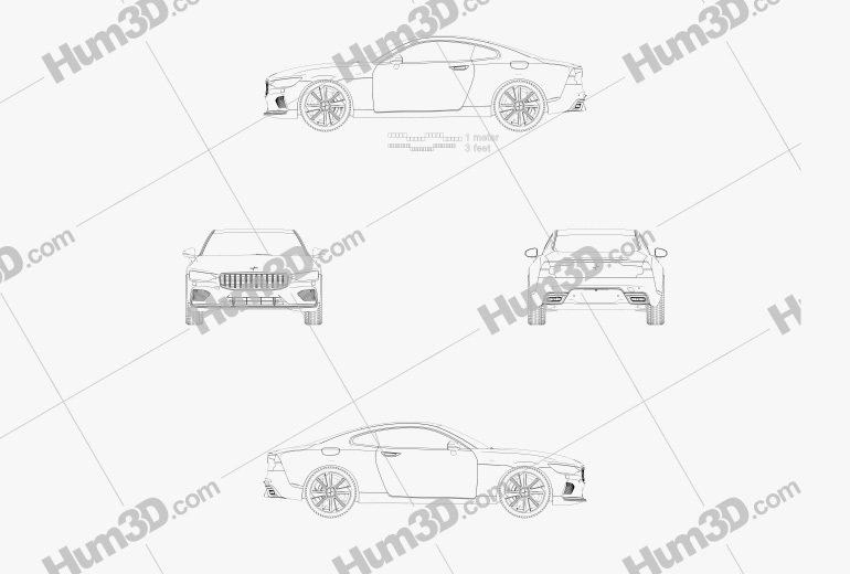 Polestar 1 2022 Blueprint - 3DModels.org