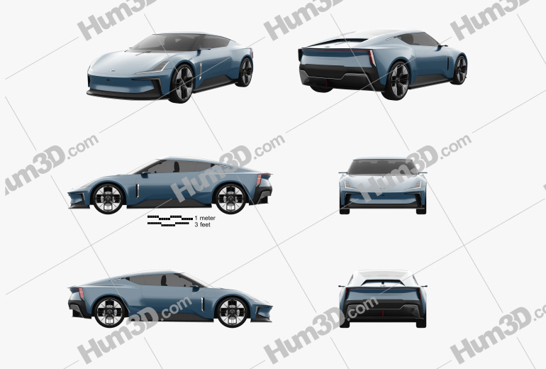 Polestar blueprints Download in PNG - 3DModels.org