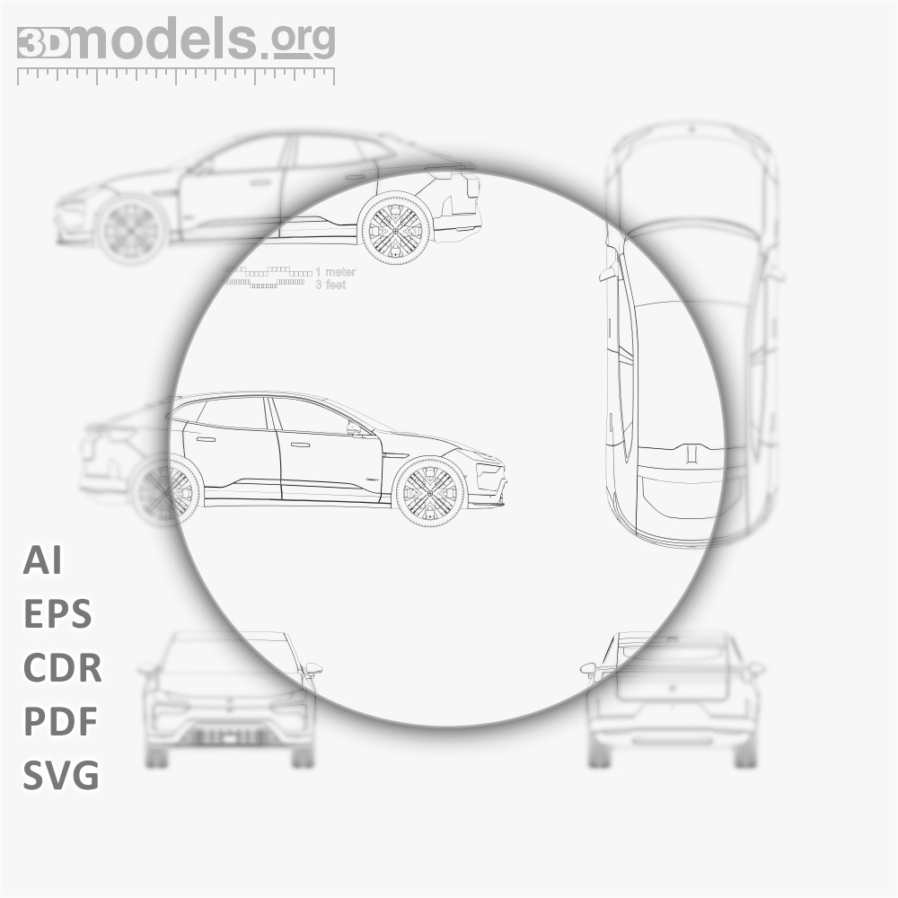 Polestar 4 2025 Vector Blueprint - 3DModels.org