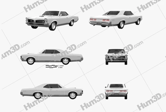 Pontiac GTO blueprints Download in PNG - 3DModels.org