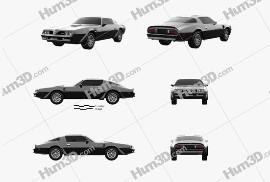 Pontiac Firebird blueprints Download in PNG - 3DModels.org