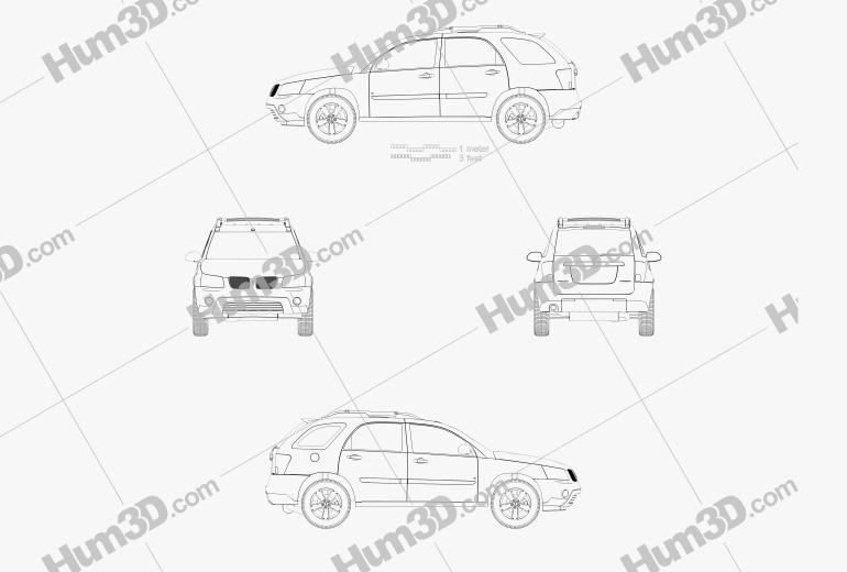 Pontiac Torrent 2009 Blueprint - 3DModels.org