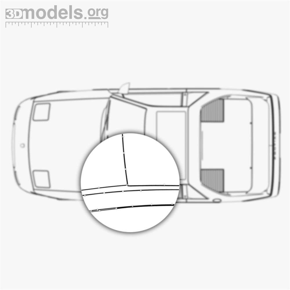 Pontiac Fiero GT 1985 Vector Blueprint - 3DModels.org