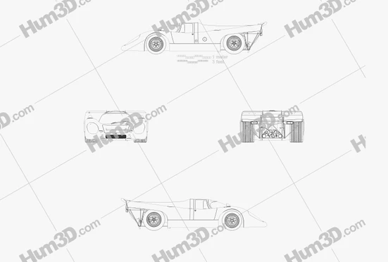 Porsche 917 blueprints Download in PNG - 3DModels.org