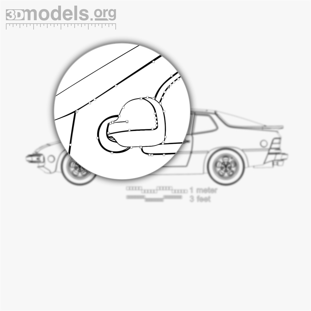 Porsche 924 1976 Vector Blueprint - 3DModels.org