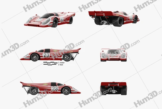 Porsche 917 blueprints Download in PNG - 3DModels.org
