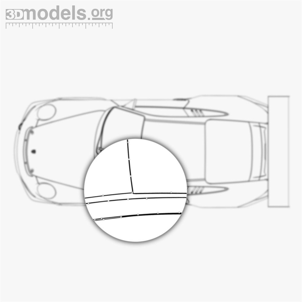 Porsche 911 Carrera GT3 Cup Car 2020 Vector Blueprint - 3DModels.org