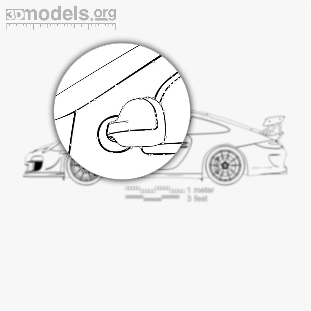 Porsche 911 GT3 RS 2020 Vector Blueprint - 3DModels.org