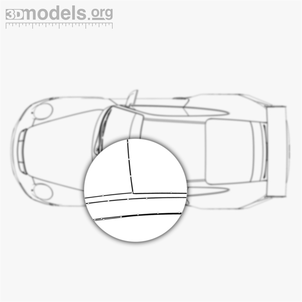 Porsche 911 GT3 RS 2020 Vector Blueprint - 3DModels.org