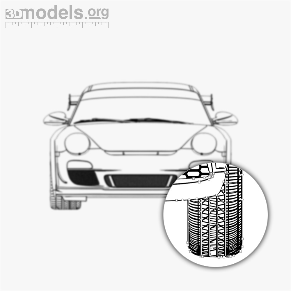 Porsche 911 GT3 RS 2020 Vector Blueprint - 3DModels.org