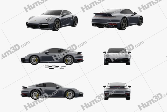 Porsche blueprints Download in PNG - 3DModels.org