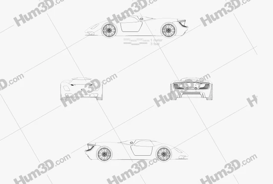 Porsche 917 blueprints Download in PNG - 3DModels.org