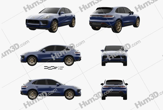 Porsche Macan blueprints Download in PNG - 3DModels.org