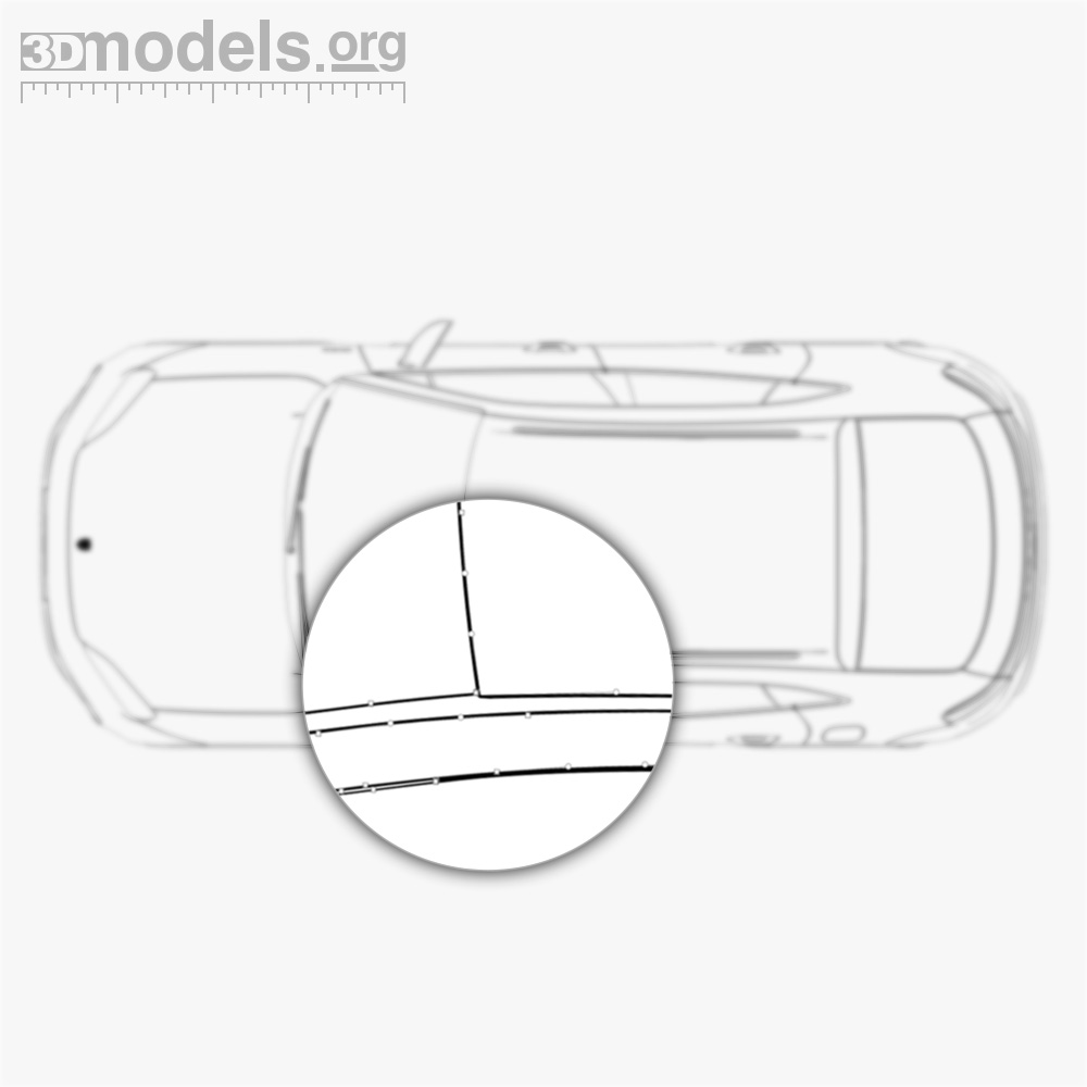 Porsche Macan 4 2025 Vector Blueprint - 3DModels.org