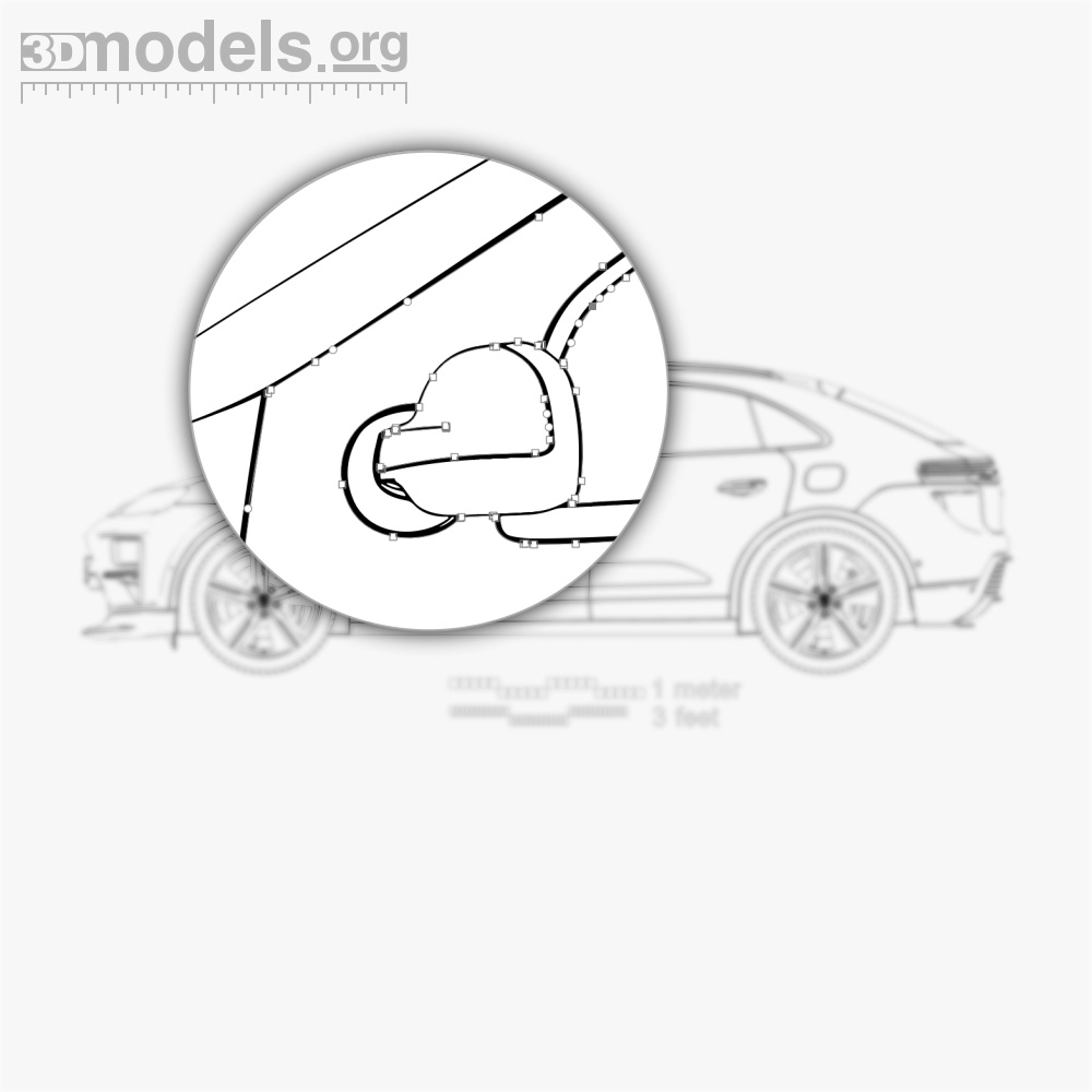 Porsche Macan 4 Turbo 2025 Vector Blueprint - 3DModels.org