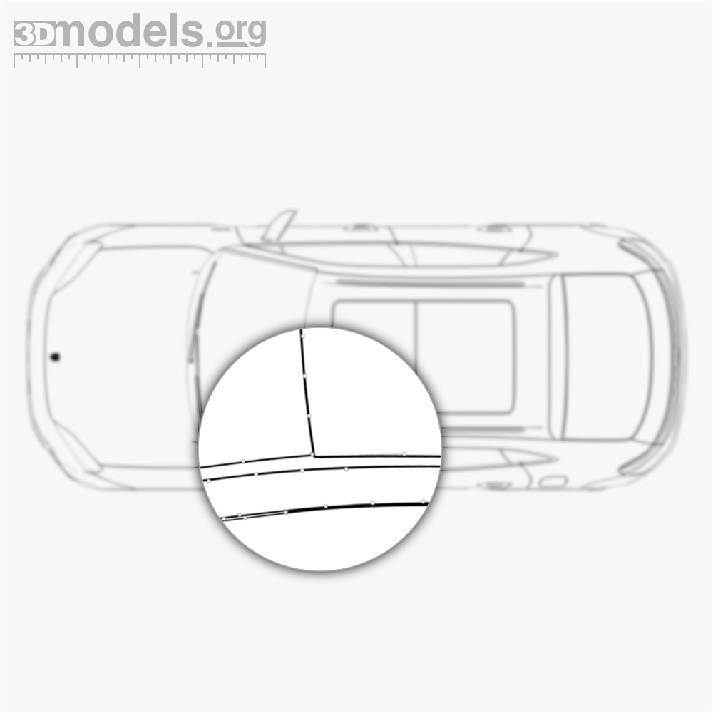 Porsche Macan 4 Turbo 2025 Vector Blueprint - 3DModels.org