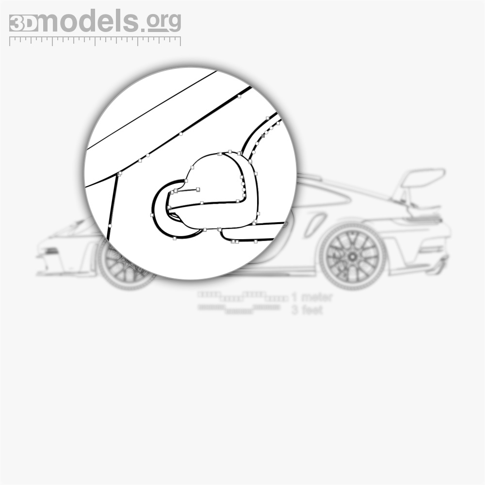 Porsche 911 GT3 RS 2025 Vector Blueprint - 3DModels.org