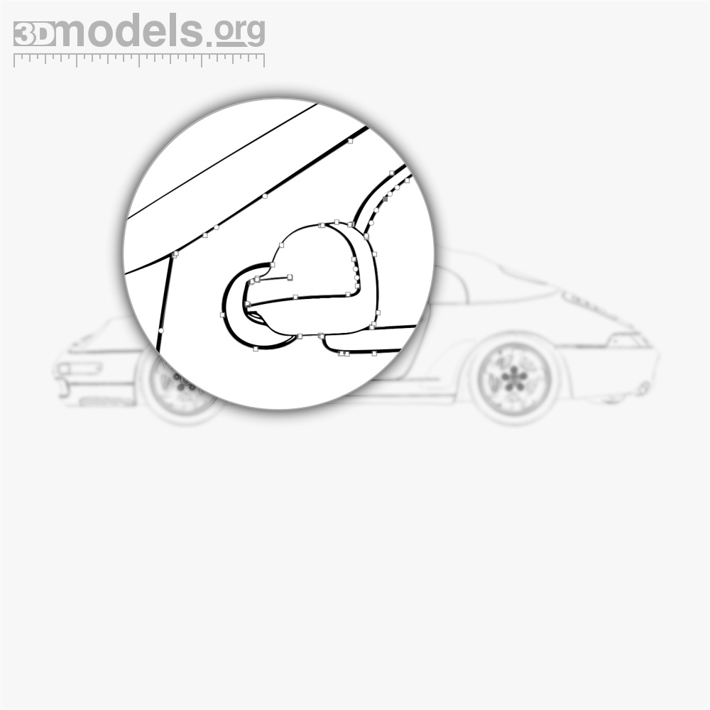 Porsche 911 Speedster Sonderwunsch 2025 Vector Blueprint - 3DModels.org