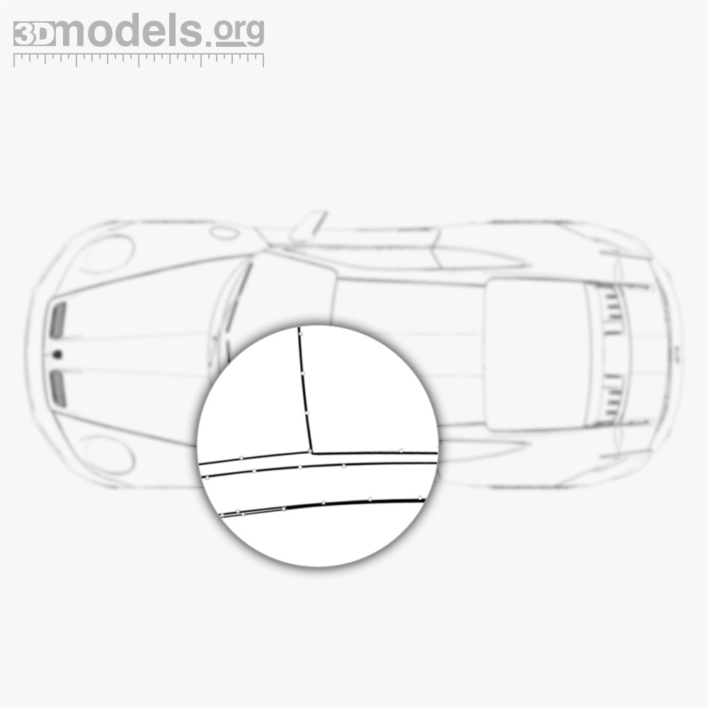 Porsche 911 coupé Carrera GT3 Weissach 2025 Plan Vectoriel - 3DModels.org