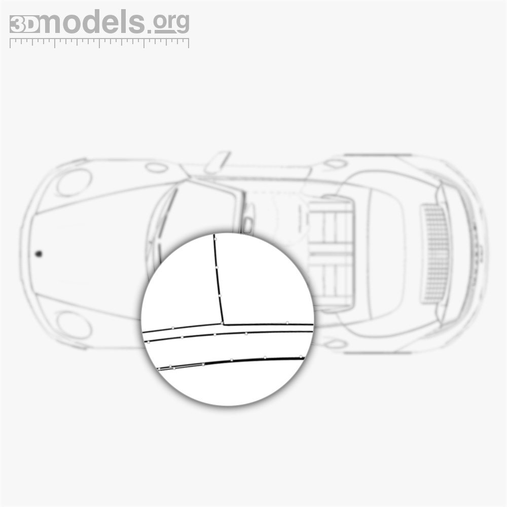 Porsche 911 cabriolet Turbo S 2025 Vector Blueprint - 3DModels.org