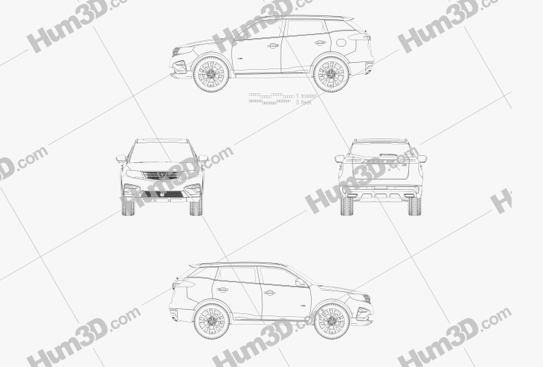 Proton X70 2021 Blueprint - 3DModels.org
