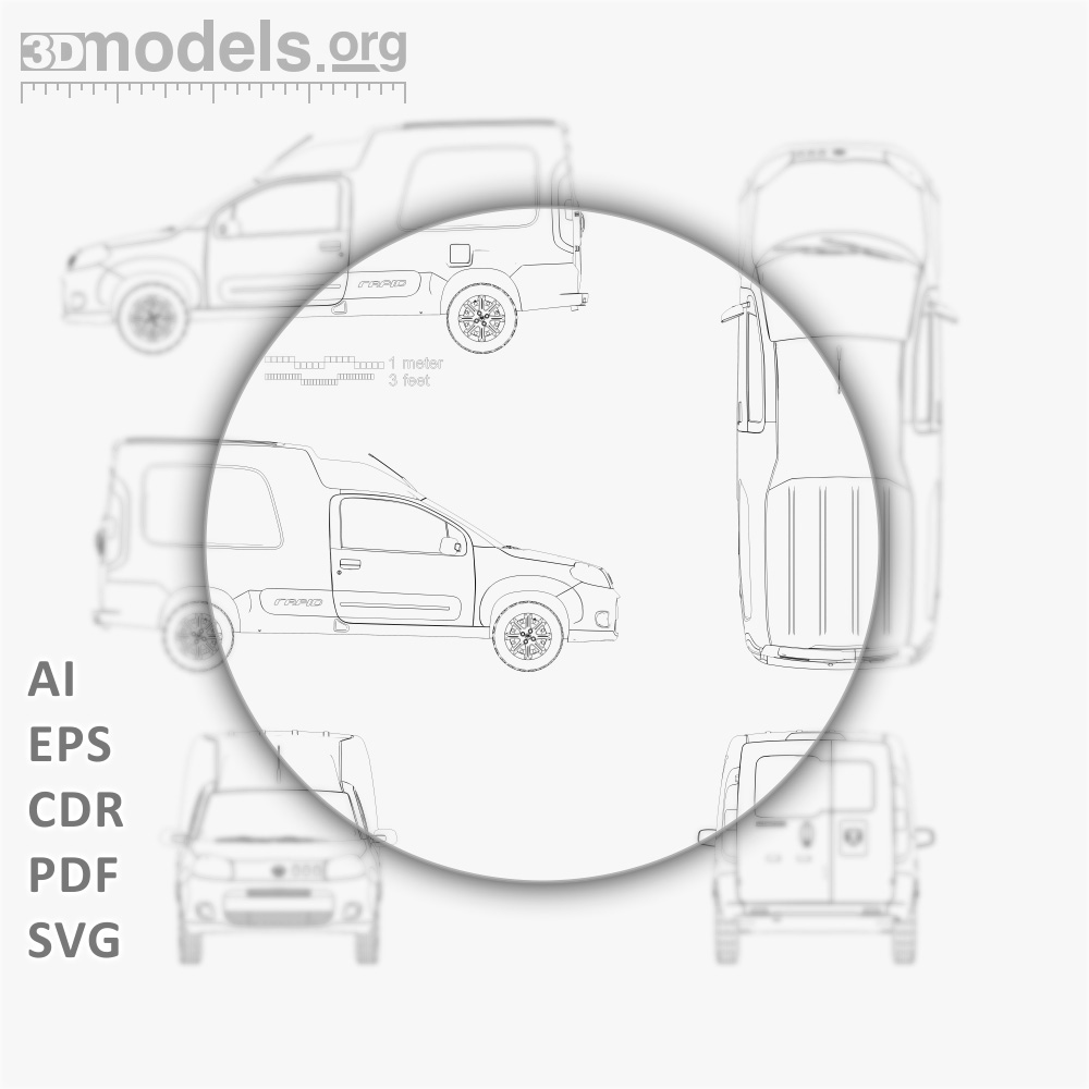 Ram ProMaster Rapid 2021 Vector Blueprint - 3DModels.org