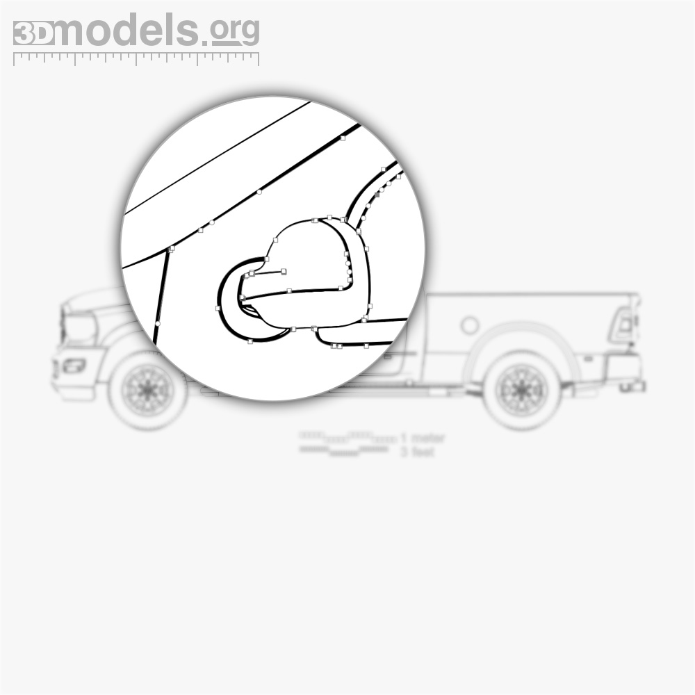 Ram 2500 Crew Cab Laramie 6’4″ Bed 2025 Vector Blueprint - 3DModels.org