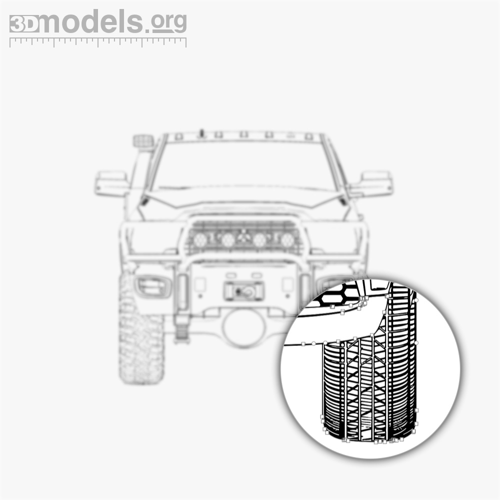 Ram 2500 Crew Cab 6’4″ Bed AEV Prospector 2025 Vector Blueprint ...