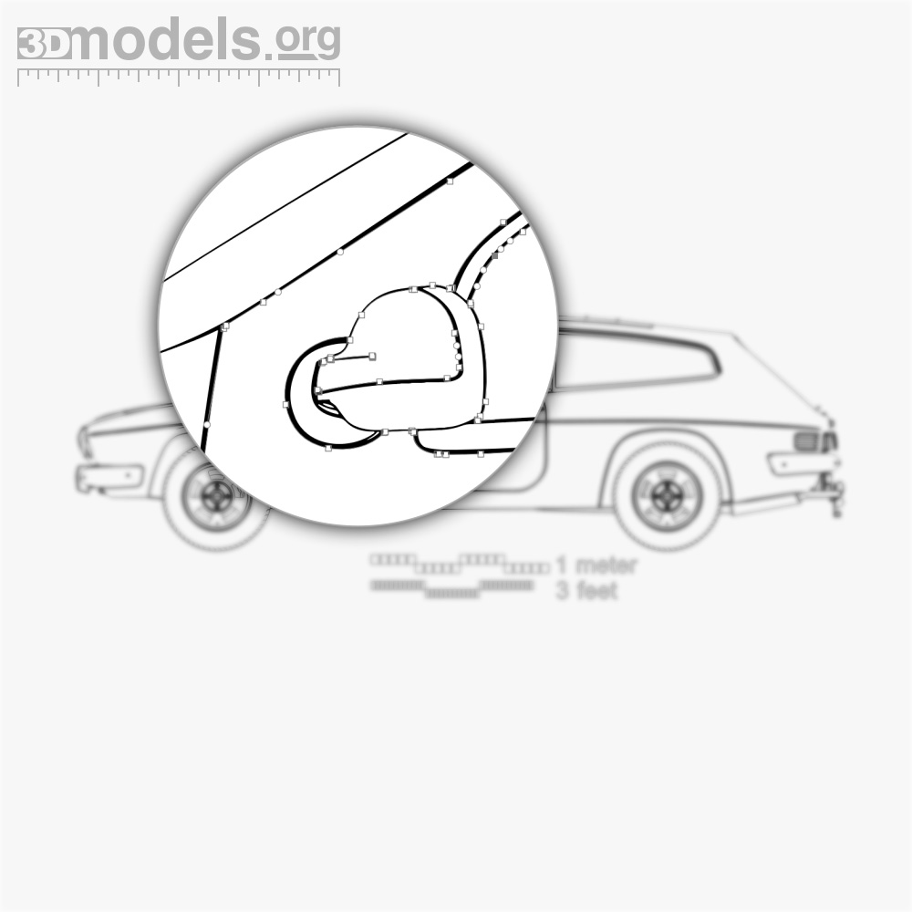 雷莱特 Scimitar GTE 1970 矢量蓝图 - 3DModels.org